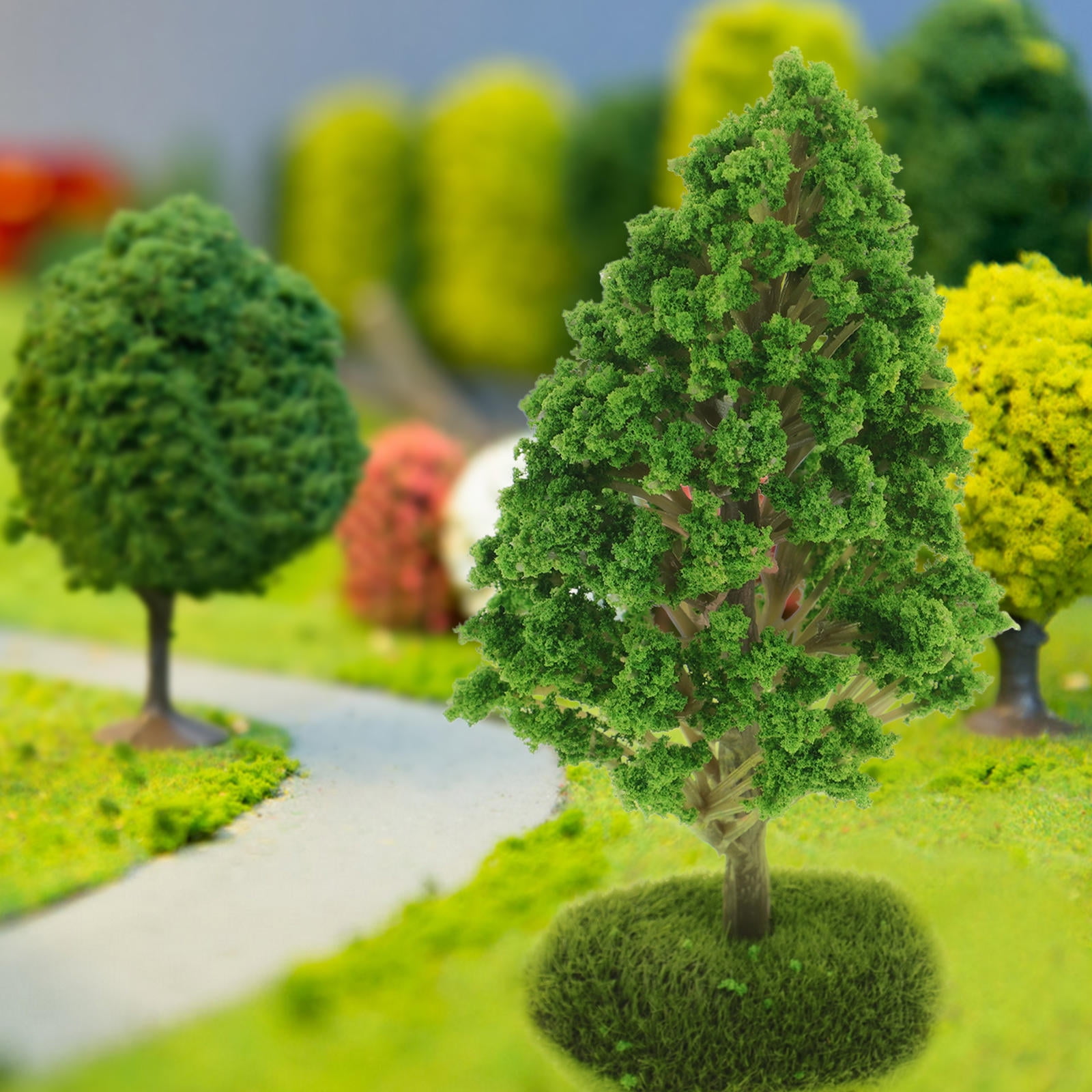OHOIOLLA Miniature Trees Green Plastic for Study Table Students 2Set 4 ...