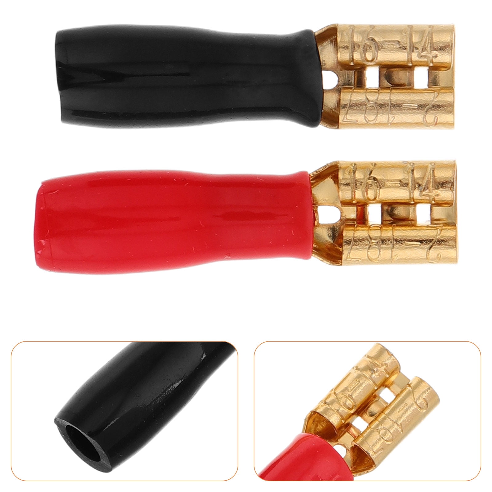 MLINS Crimped Spade Connectors for Car Audio Systems Copper with Golden ...