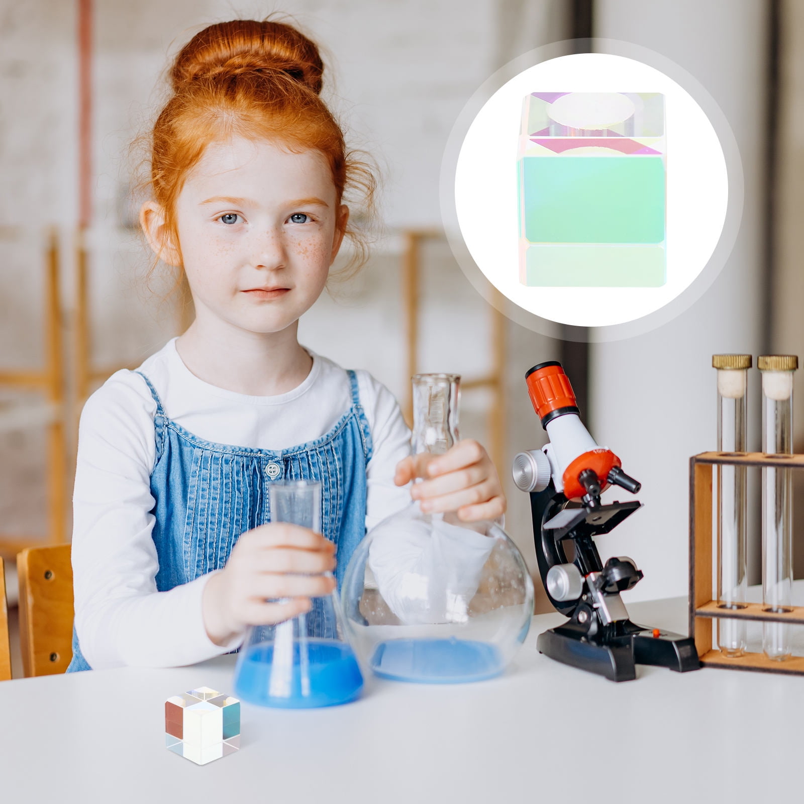 MLINS Cube-shaped Optical Prisms Decorative Desk Crystal Prisms ...