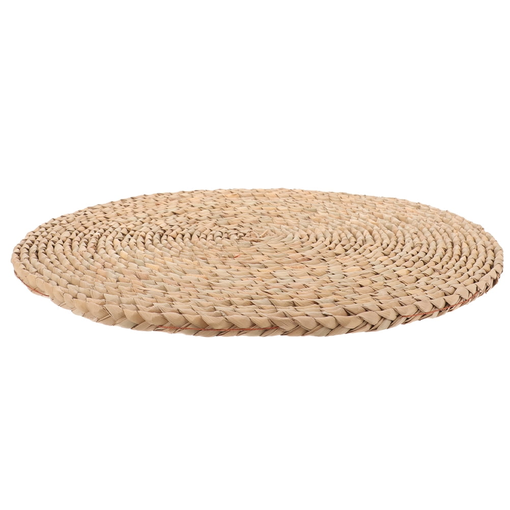 PTOOTP Round Sitting Cushion Woven Floor Pillow Rush Grass 1Set 7.9In ...