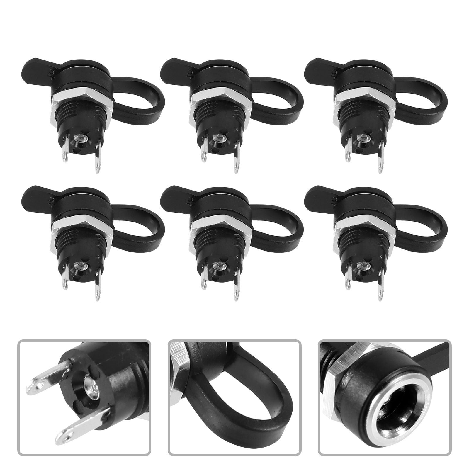 MLINS DC Power Jacks with Waterproof Caps for Home Use Fit for 2 Black ...