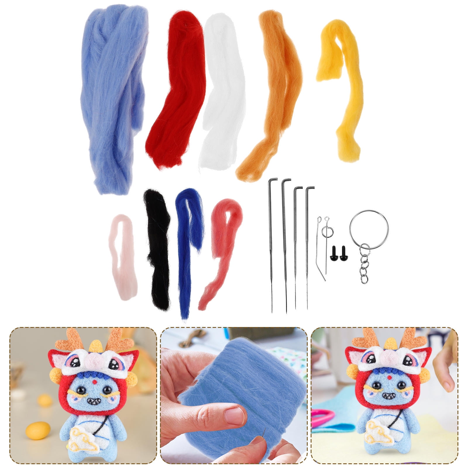 HEALEEP Wool Felt Needle Felting Kit for DIY with Assorted Colors and ...