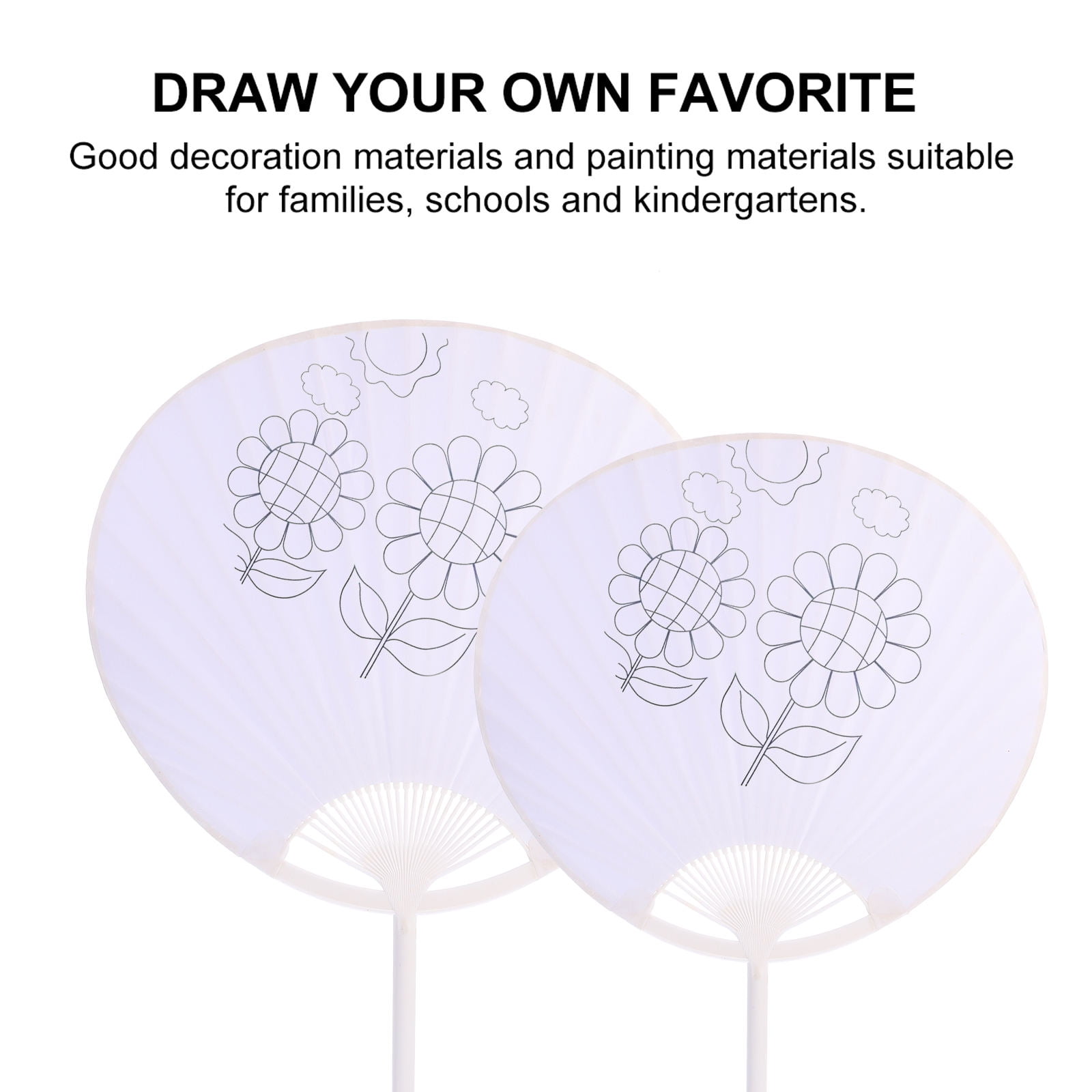 MLINS DIY Painting Hand Fan for Kids Made of Plastic and Paper Safe and ...