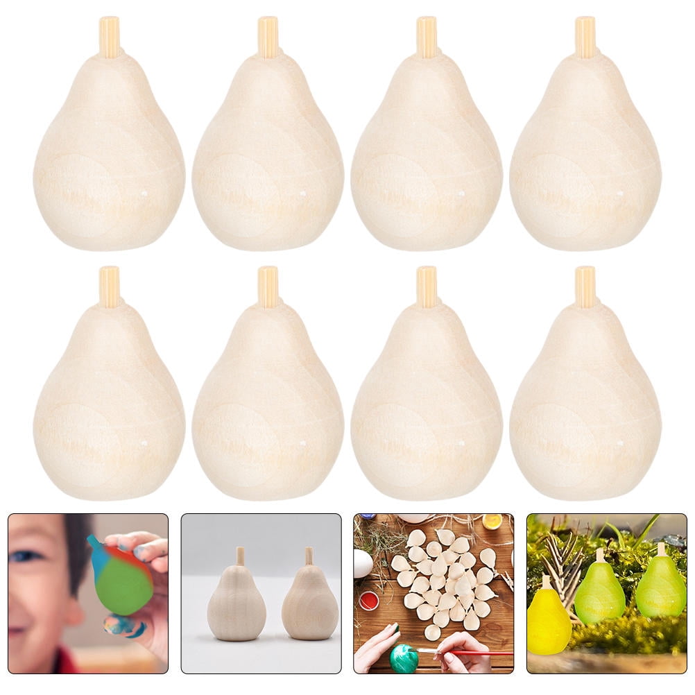 MLINS DIY Unpainted Wooden Fruit Crafts for Kids to Paint and Decorate ...