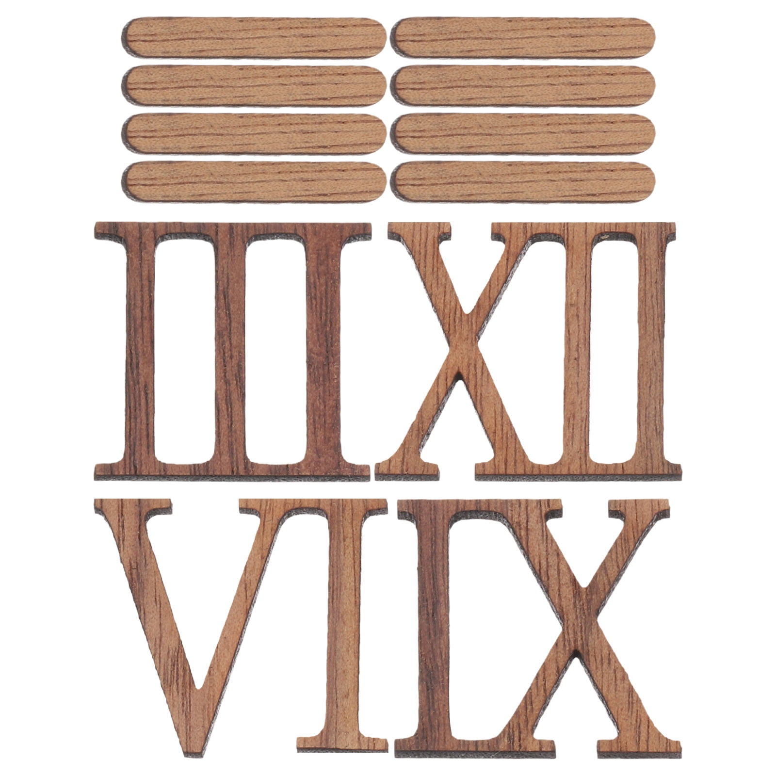 MLINS DIY Wall Clock Numbers Wooden Frameless Large Roman Numerals for ...