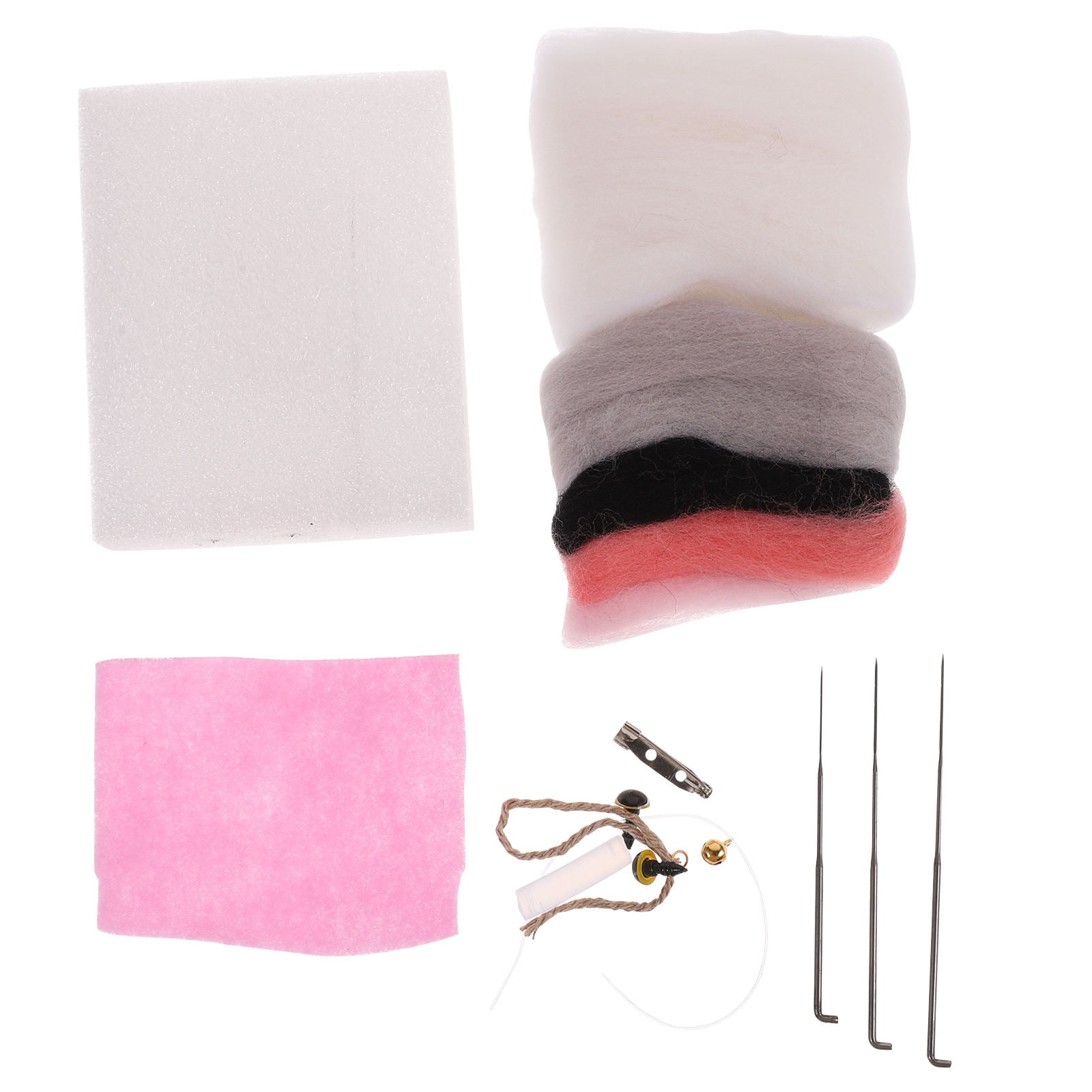 MLINS DIY Wool Felt Poking Material Pack Cartoon Felting Kit Child ...