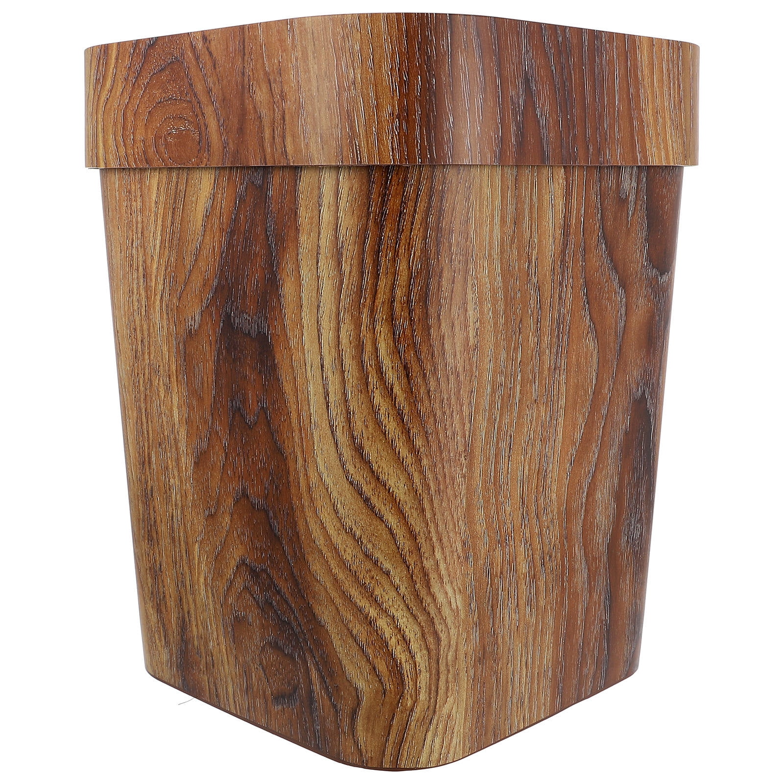 MLINS Dark Wooden Waste Bin Small Paper Garbage Can Office - Walmart.com