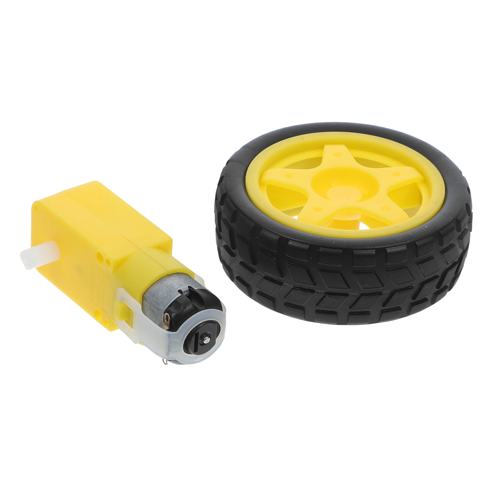MLINS Hemoton Toy Car Dual Shaft Gear Motor with Plastic Tire Wheels ...