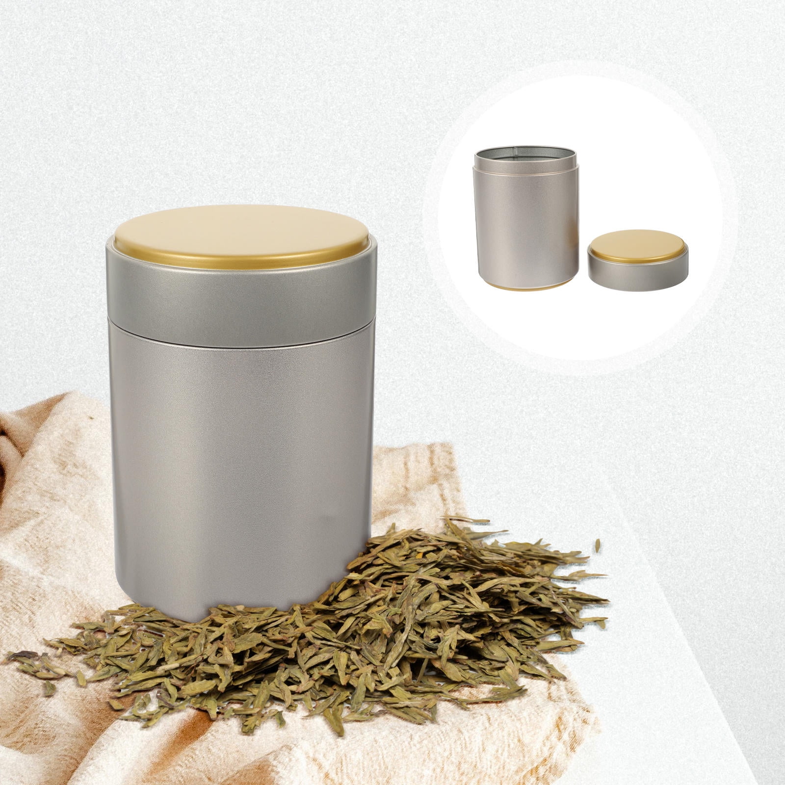 MLINS Decorative Tealeaf Sealed Jar Tinplate Tea Canister Tea Container ...