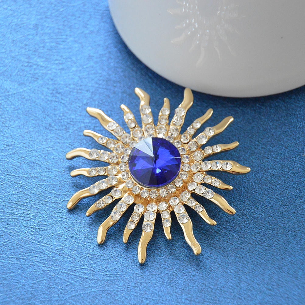 MLINS Delicate Sun Flower Brooch Pin Fahsion Crystal Sun Breastpin for ...