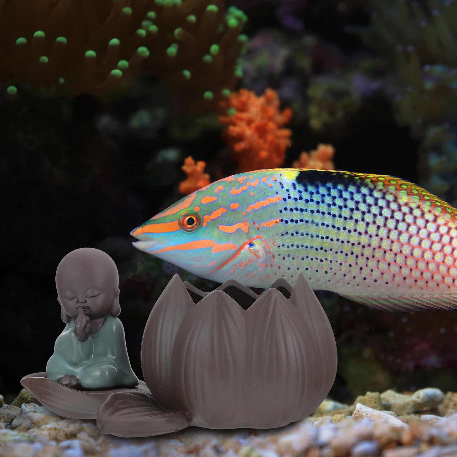 MLINS Desktop Flower Pot Ceramic Hydroponic Fish Tank Plants ...