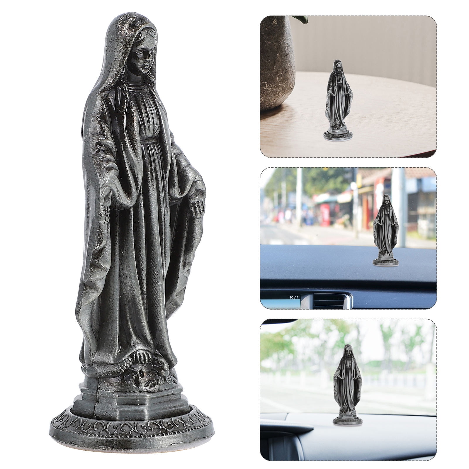 MLINS Desktop Statue Home Virgin Mary Ornament Desktop Metal Virgin ...