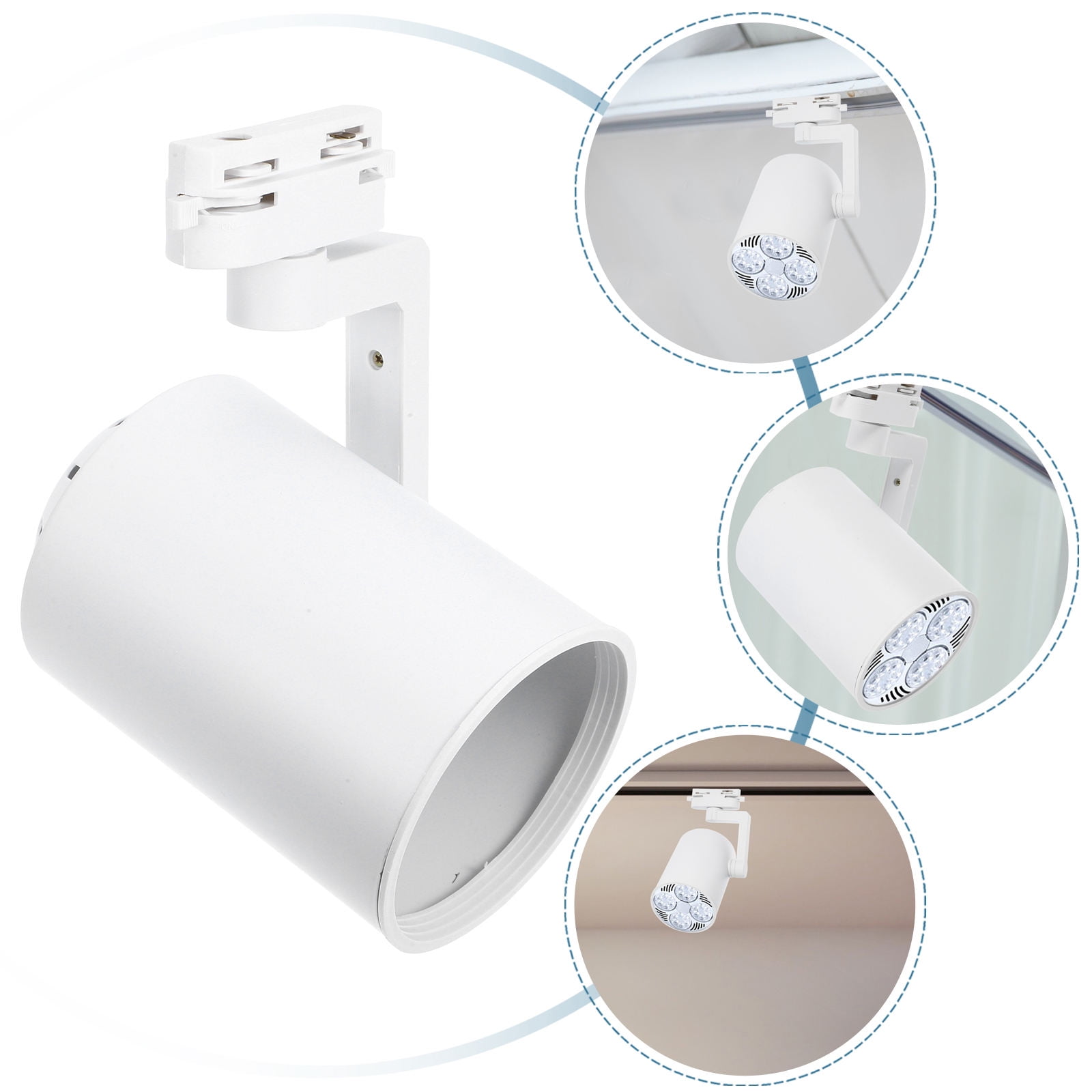 MLINS Dimmable LED Spot Light Fixture 1 Set Track Lighting Ceiling Rail ...