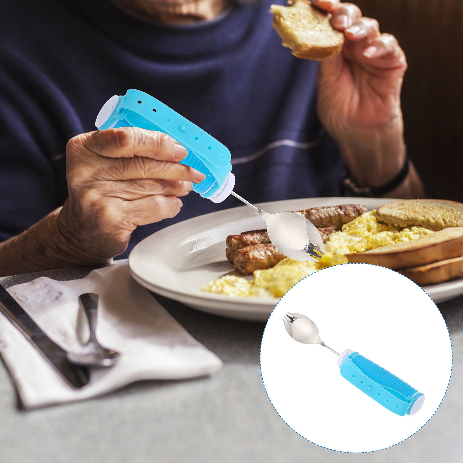 MLINS Disabled Tableware Aid Spoon for Elderly Spoons Handicap ...