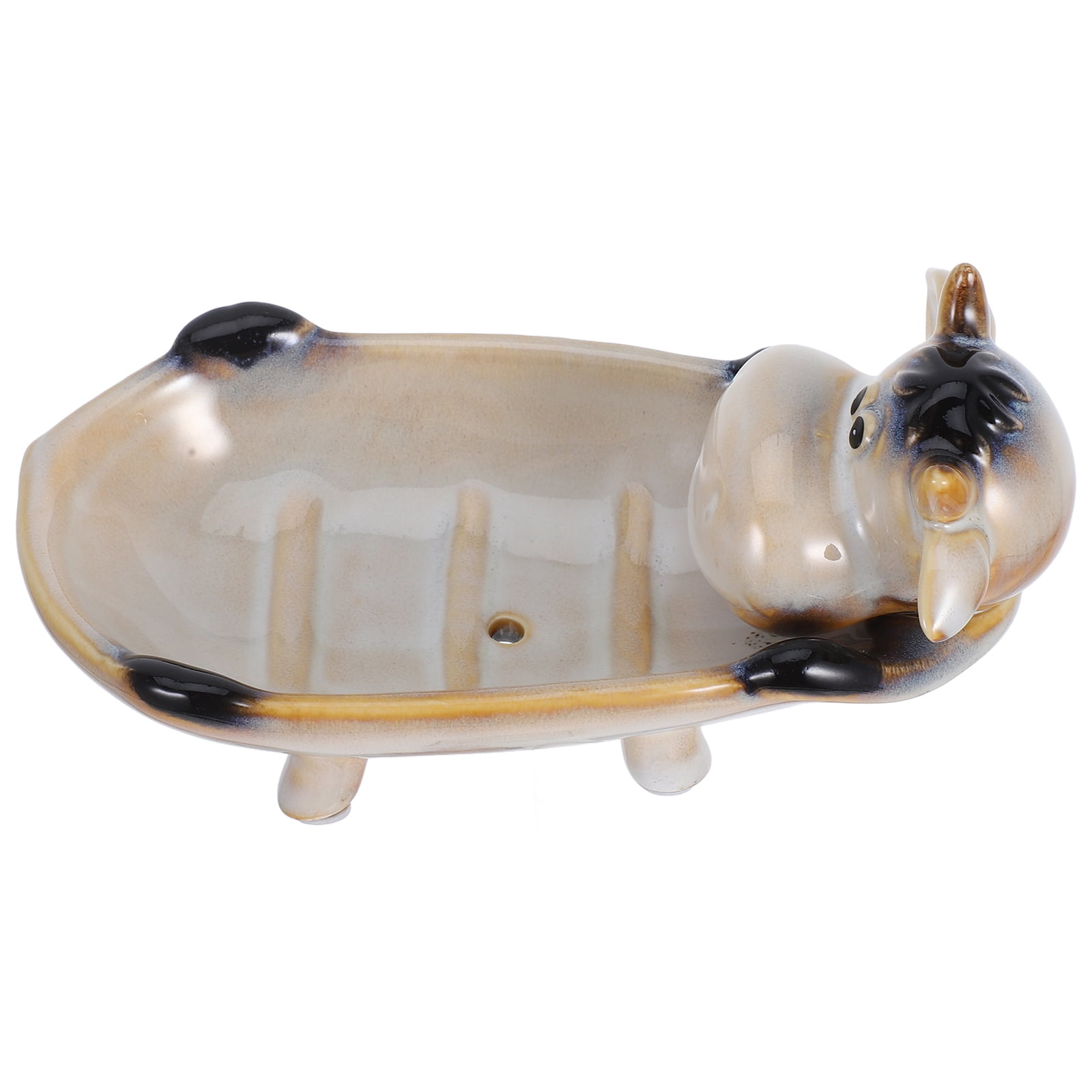 MLINS Dish Soap Holder Self Draining Soap Dish Animal Soap Dish Travel ...