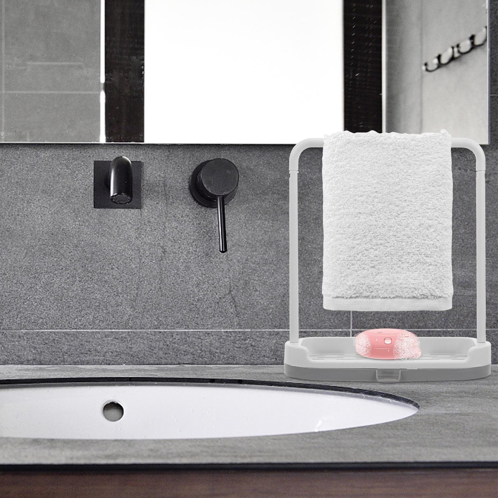 MLINS Dishes Drying Rack Rag Storage Removable Dishcloth Holder ...