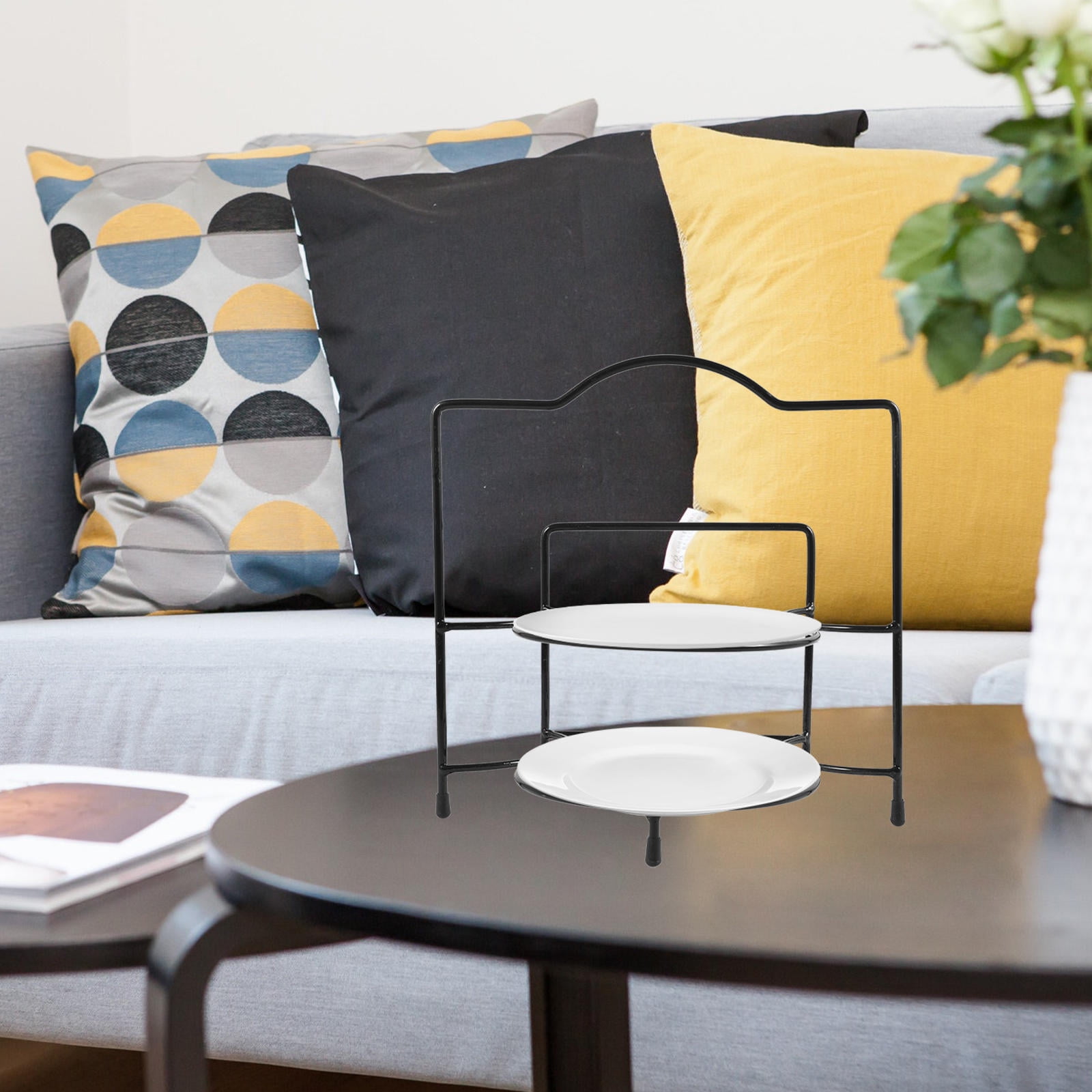 MLINS Disk Display Stand Cupcake Holder Mini Dessert Cups Stands Black ...