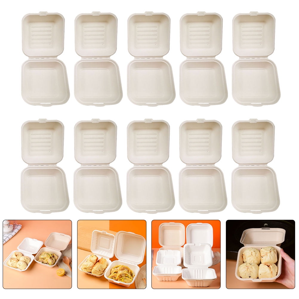 MLINS Disposable Food Boxes for Wrapping in Beige Color Synthetic ...
