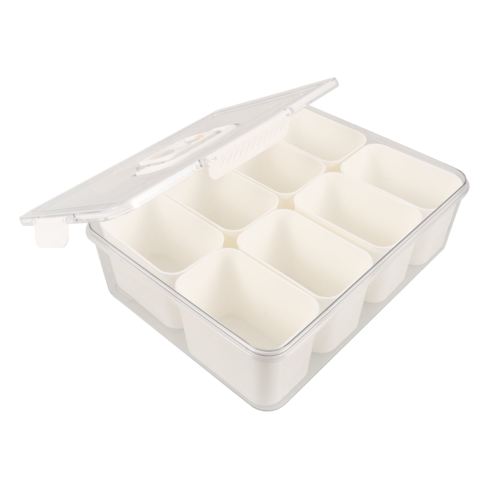 MLINS Divided Dried Fruit Container Multiple Grid Handle Snack 8 ...