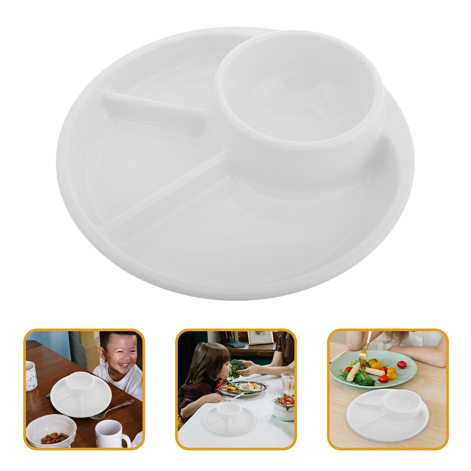 MLINS Divided Plates Unbreakable Dinnerware Lunch Trays Lightweight ...
