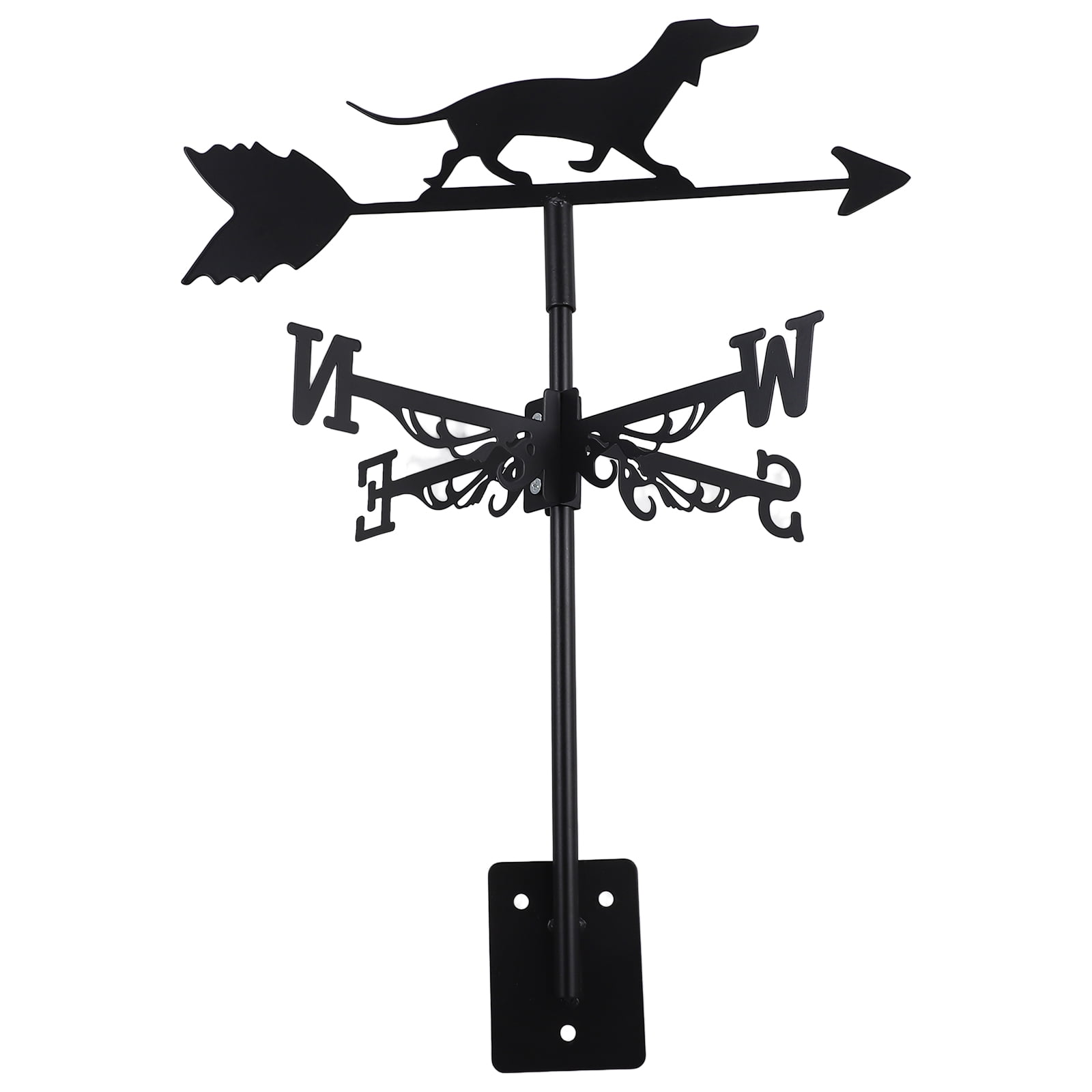 MLINS Dog Weather Vane Wrought Iron Dachshund Wind Vane Roof Garden ...