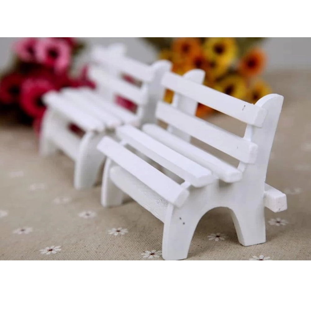 MLINS Dollhouse Garden Bench Miniature Furniture Park Chair Travel ...