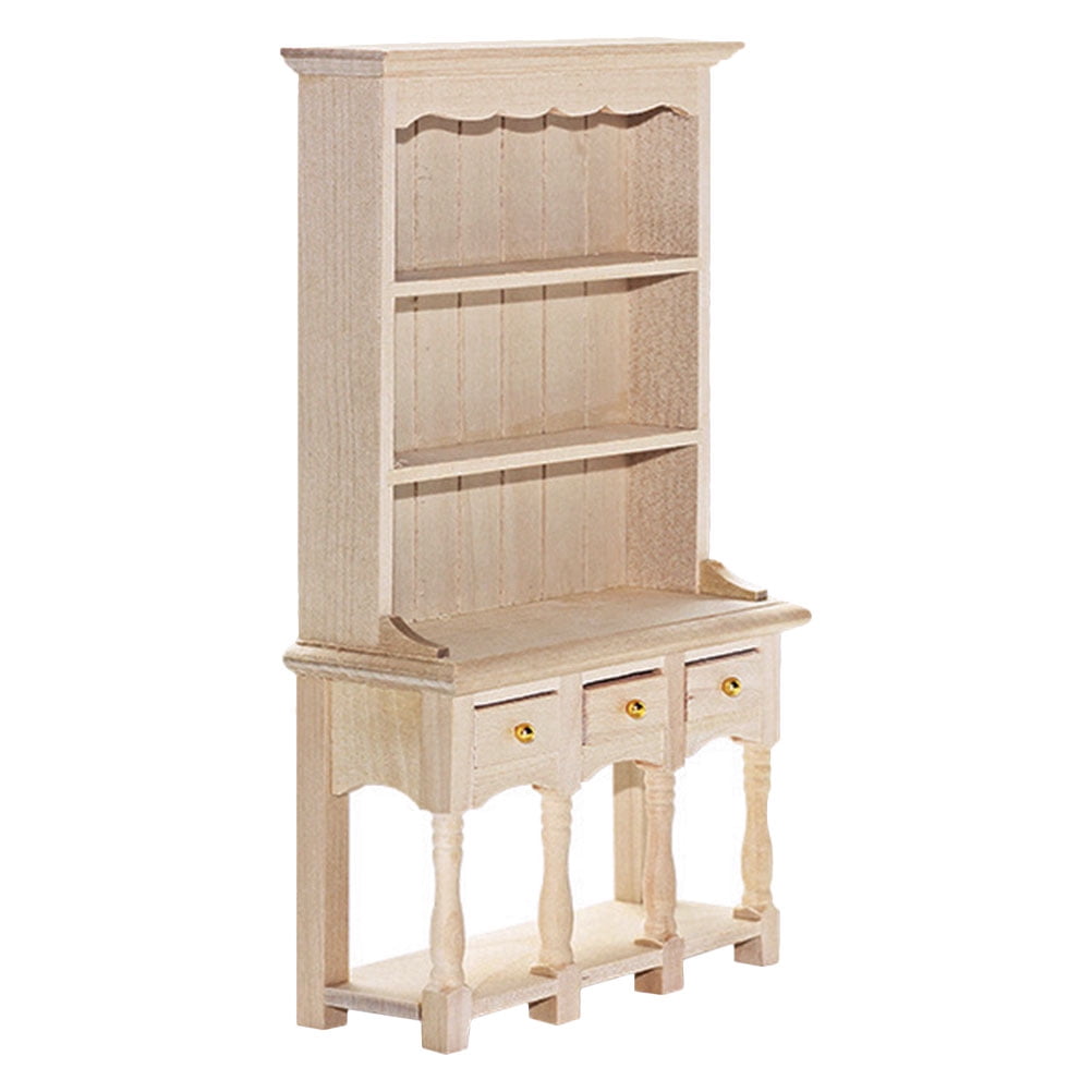 Dollhouse Mini Cupboard Tiny House Furniture 2pcs Miniature Cabinet and ...