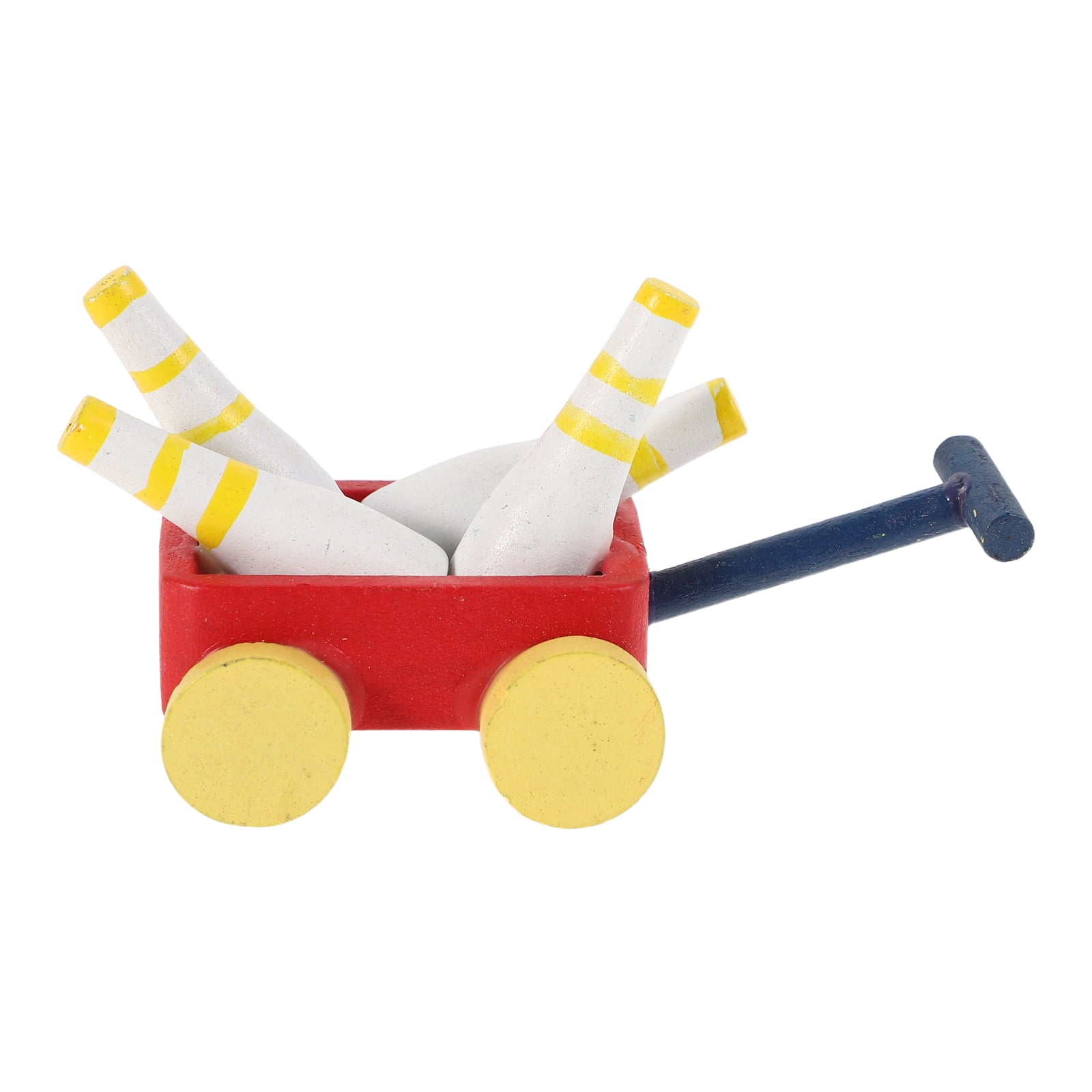 MLINS Dollhouse Miniature Bowling Pin Model Outdoor Wooden Bowling Cart ...