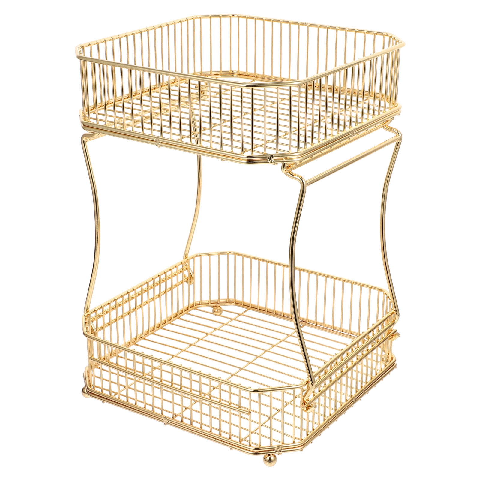 MLINS Double Storage Rack Shelves Organizer Organiser Shelving Golden ...