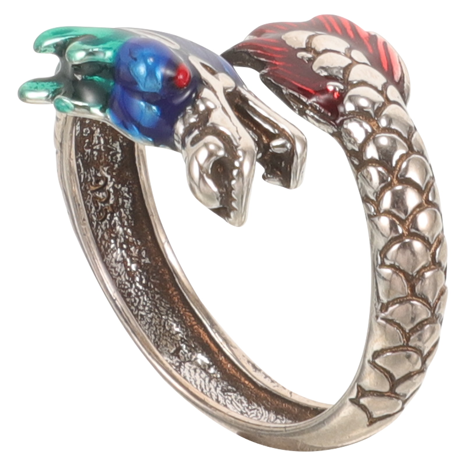 MLINS Dragon Enamel Ring Bell Display Fidget The Vintage Rings Man ...