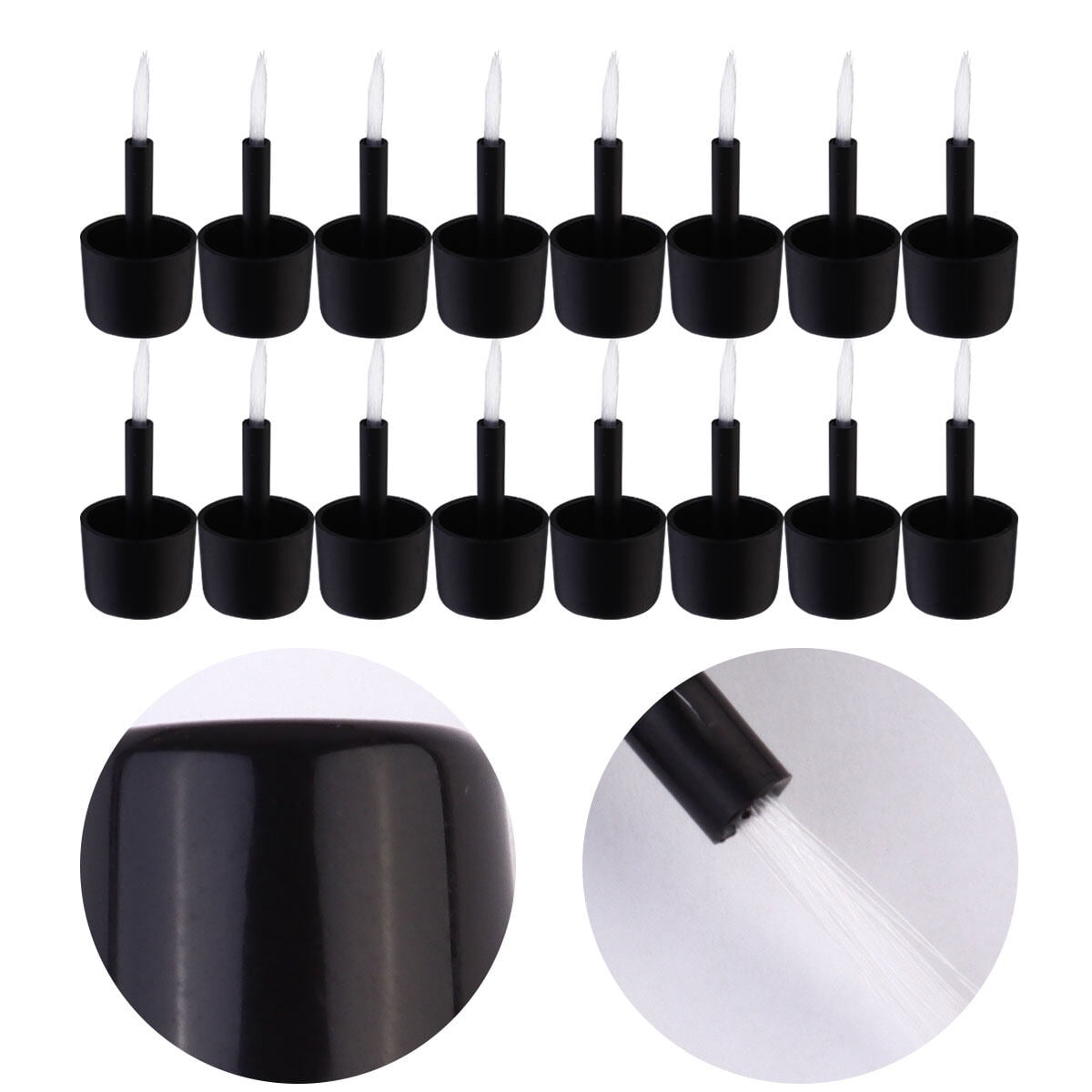 MLINS Durable Disposable Nail Polish Brush Set of 200 Convenient Nylon ...