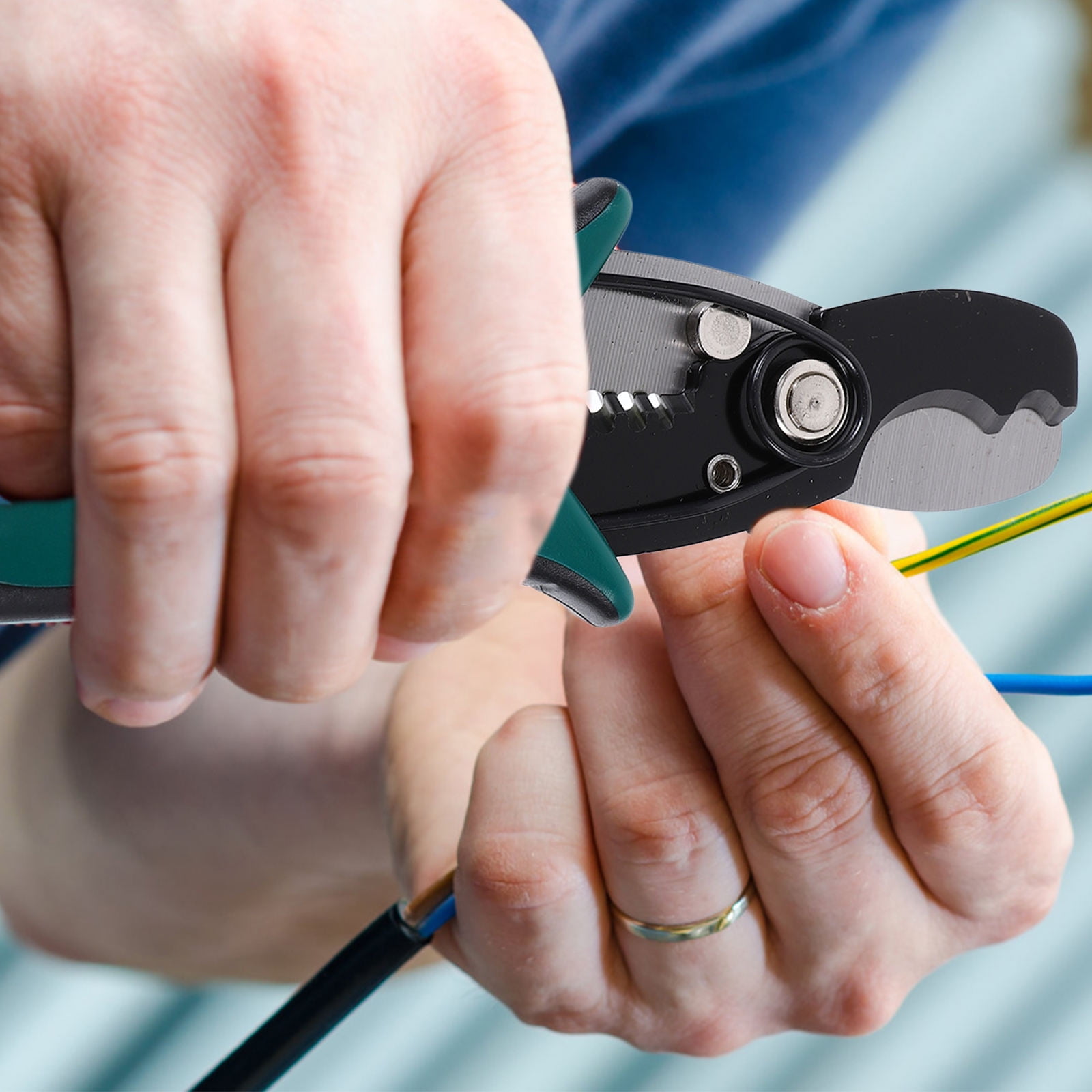 MLINS Durable Green Wire Stripper and Cable Crimper for Industry Use ...