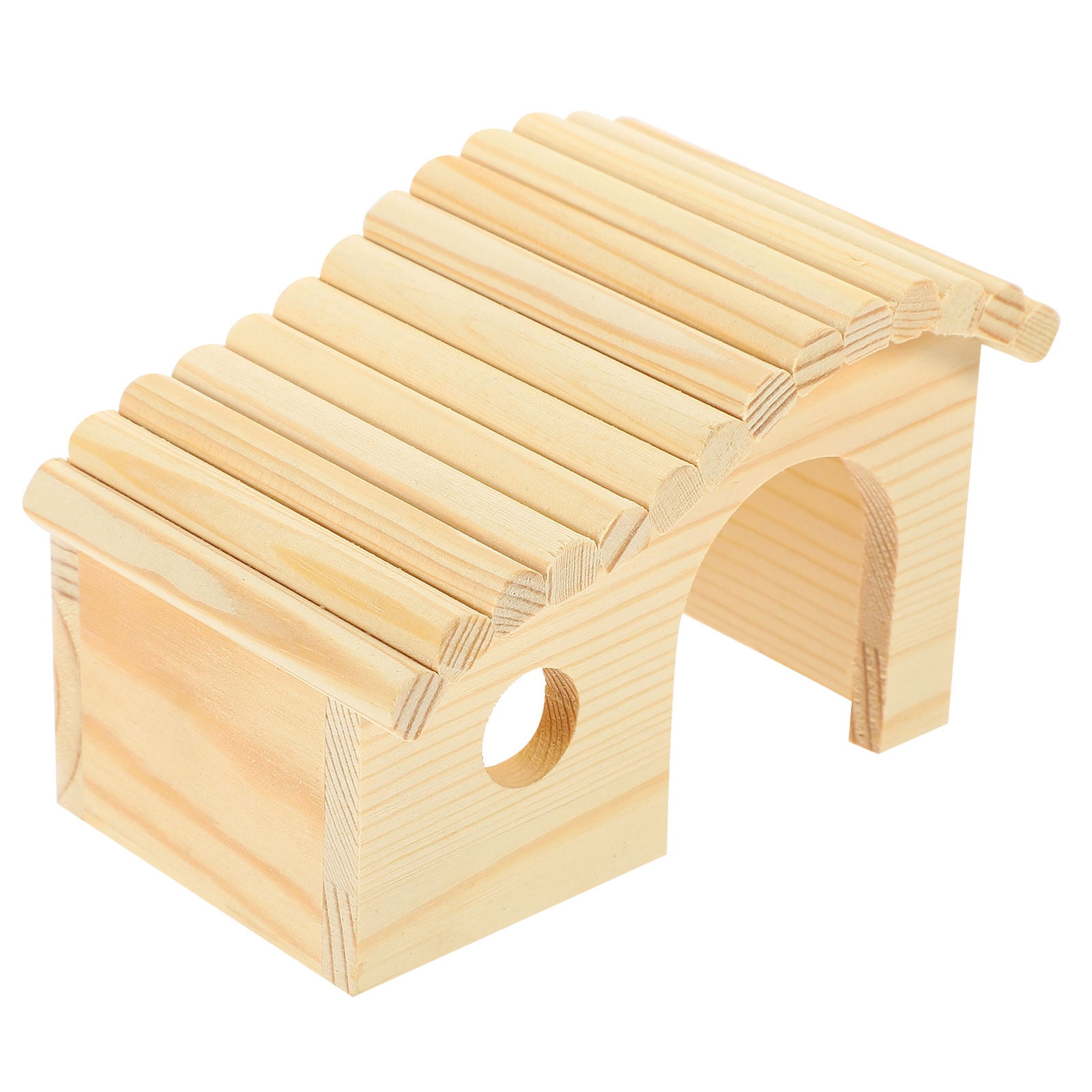 MLINS Dwarf Hamster House DIY Wood Hut Hideout Cage for Small Animals ...