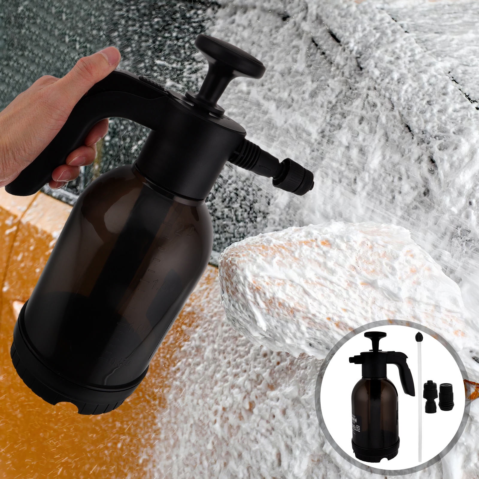 MLINS Electric Car Wash Foam Sprayer Handheld Pressure Pump Bottle ...