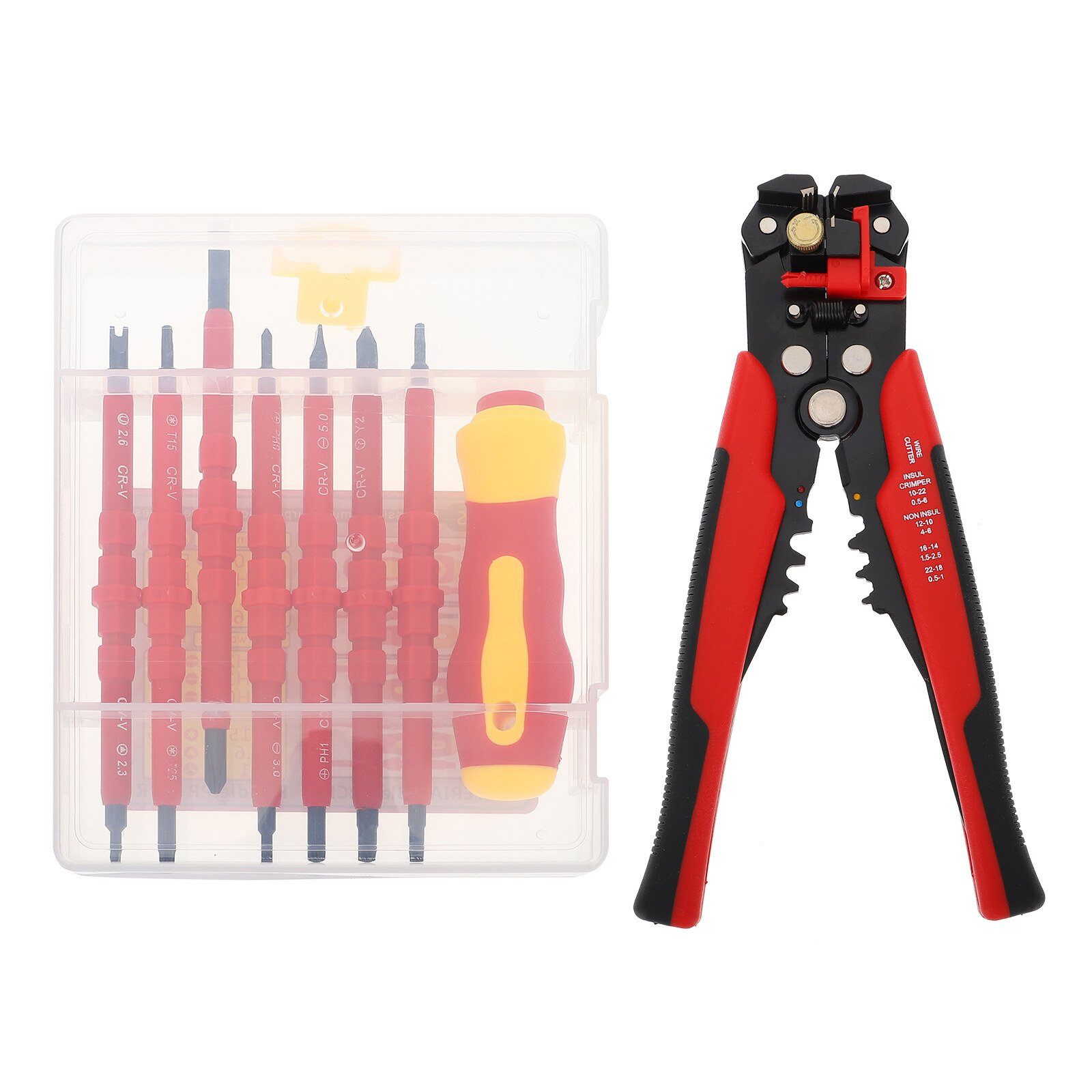 MLINS Electrical Insulated Pliers Toolkit Wire Strippers Screwdriver ...
