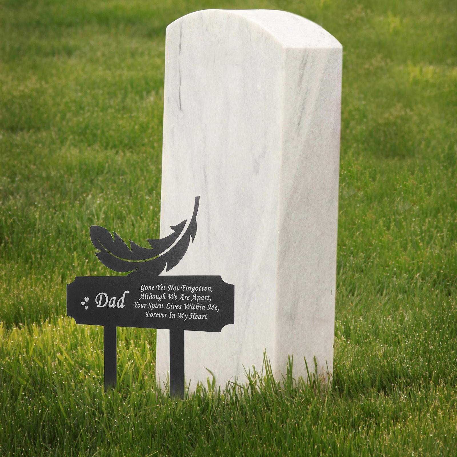 MLINS Elegant Memorial Name Plate 1 Set Cemetery Remembrance Stake ...