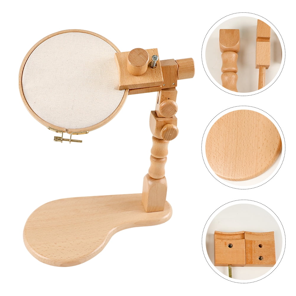 MLINS Embroidery Stand Frame Wooden Hoop Rotated Support - Walmart.com
