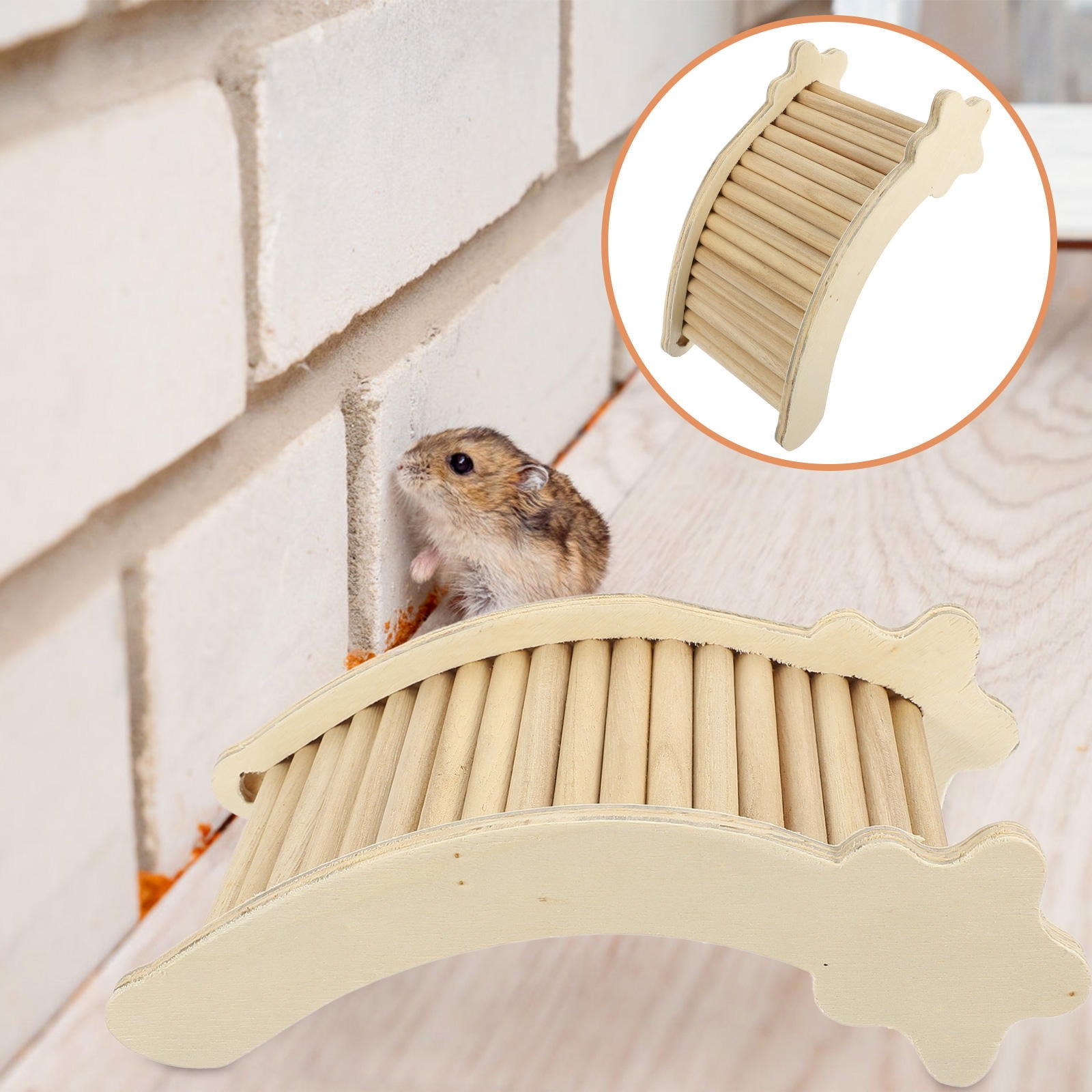 HEALEEP Ladder Toys for Hamster Wood Small Pets 1Set 7.86X4.32X1.97in ...