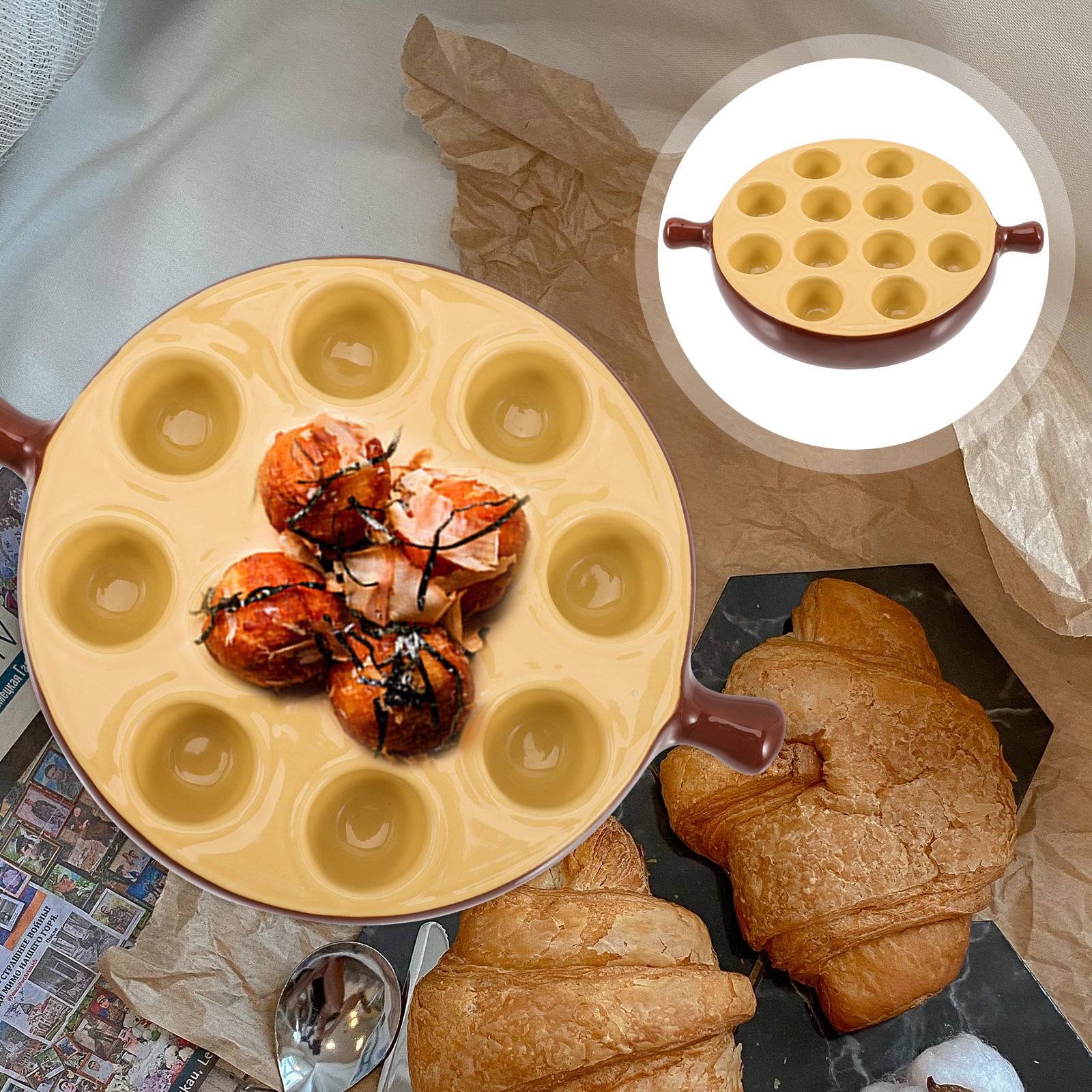 MLINS Escargot Serving Shells Plate Snail Dish Grilled Tray Eatable ...