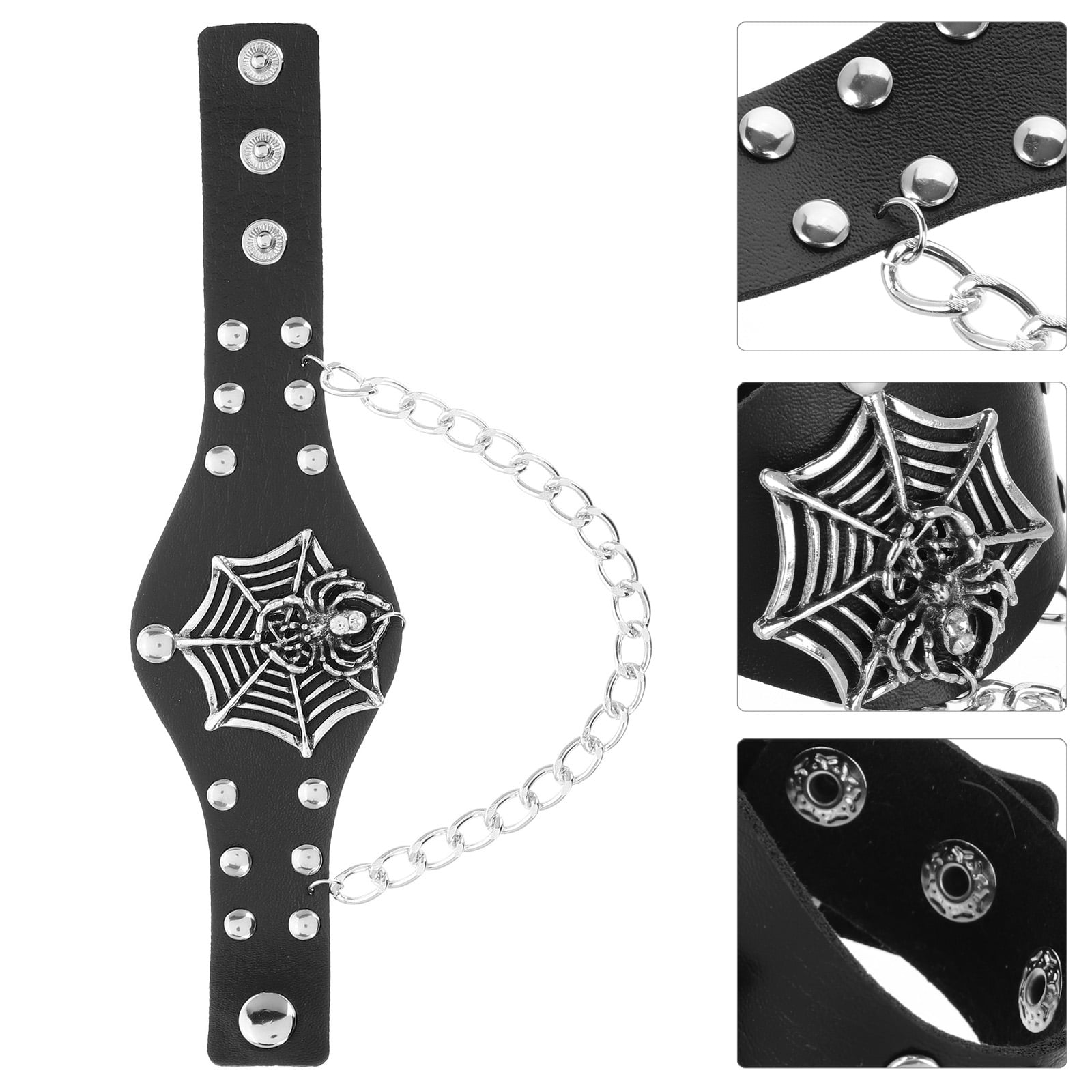 MLINS Exaggerated Punk Style Bracelet with Spider Web Design for Men ...