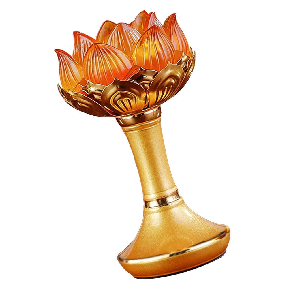 MLINS Exquisite Lotus Light Candlestick for Home Holder LED Golden ...
