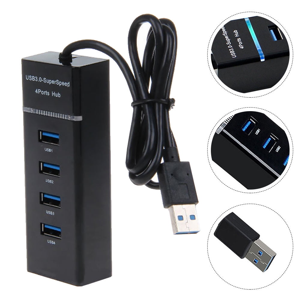 MLINS Extension Ports USB Hub USB Port Hub 3.7X10.4CM Black - Walmart.com