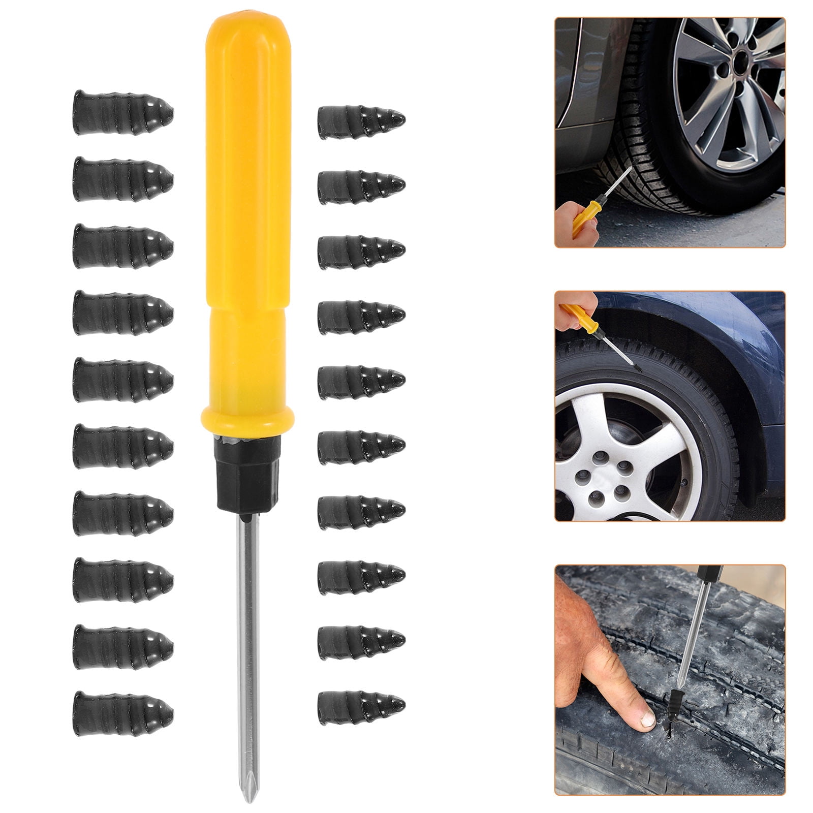 MLINS FRCOLOR 1 Set Tire Repair Tools with Rubber Screw Nails and Tire ...