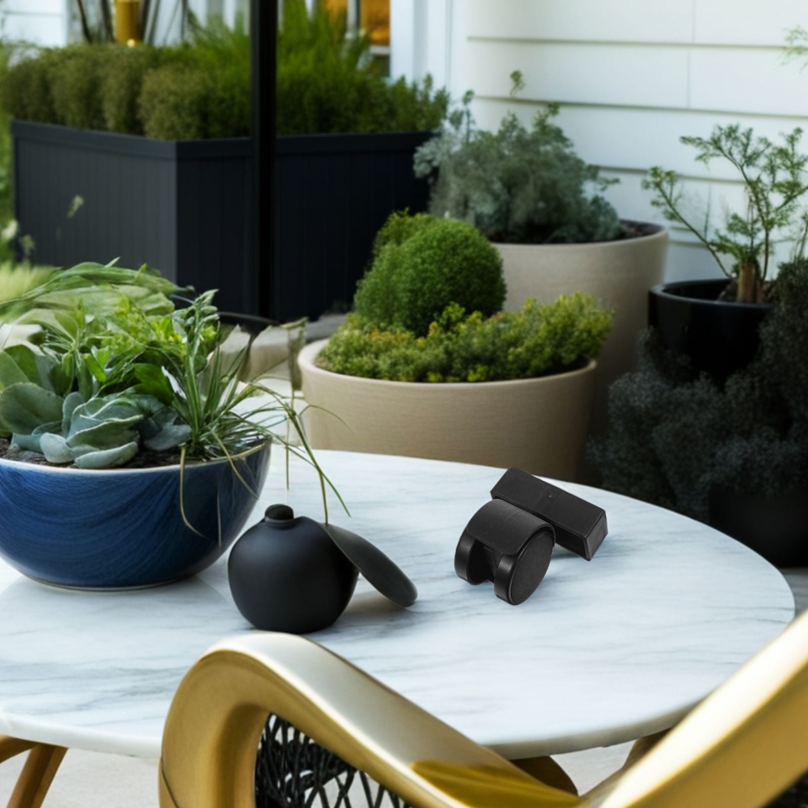 MLINS FRCOLOR 4 pcs Garden Planter Box Wheels with Brackets Heavy Duty ...