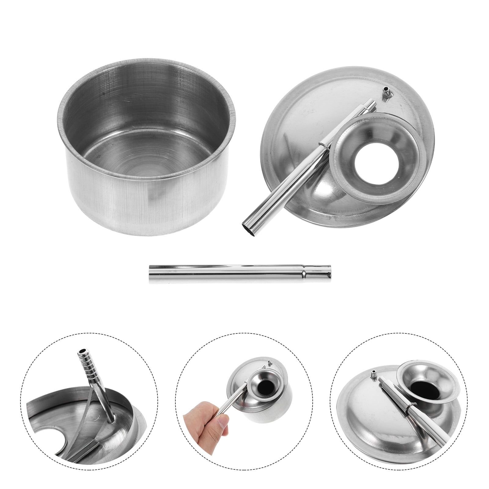 DINHEAROM Enhanced Productivity Glazing Pot Silver Stainless Steel 1Pcs ...