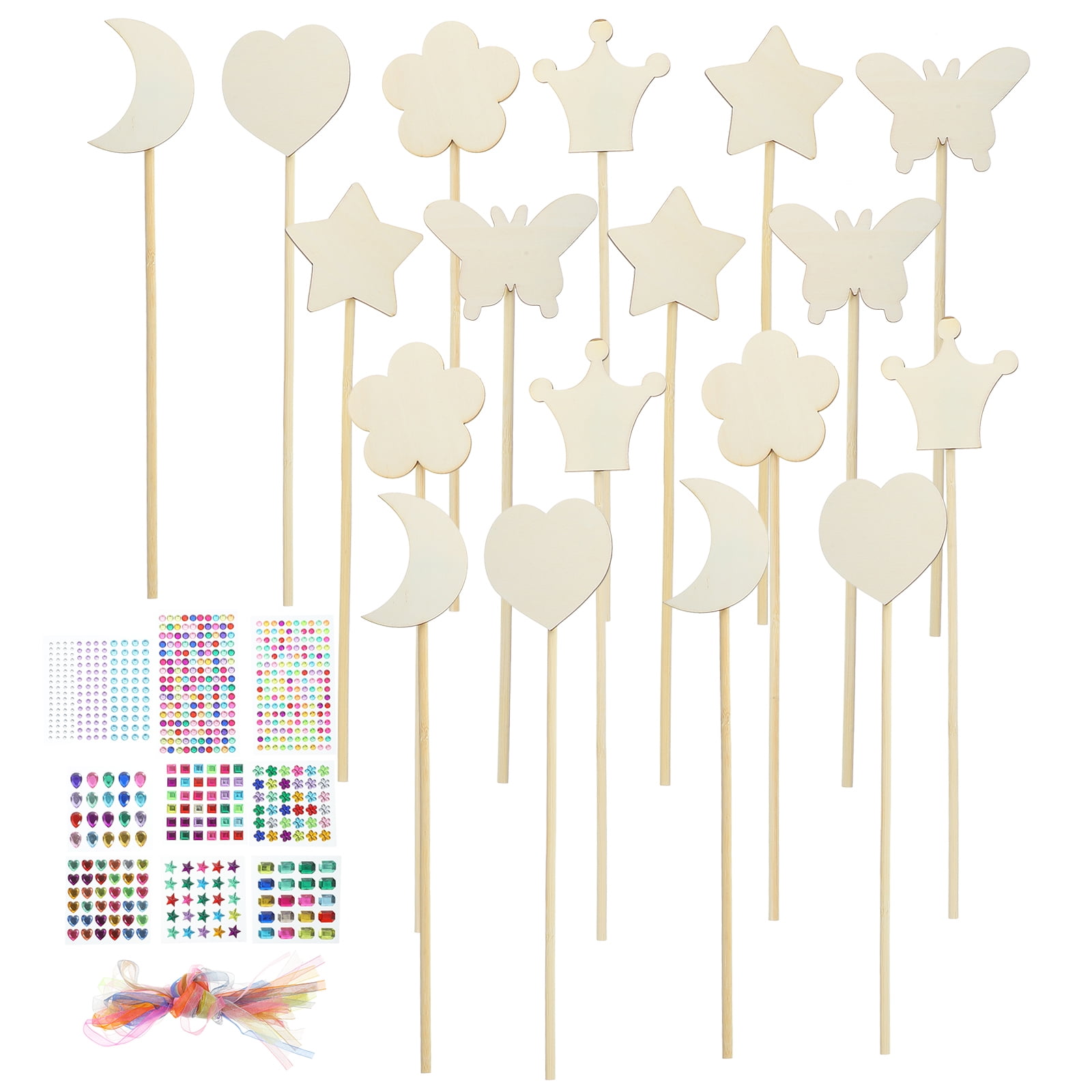 KONTONTY DIY Princess Fairy Wand Kit for Girls with Safe Wood Materials ...
