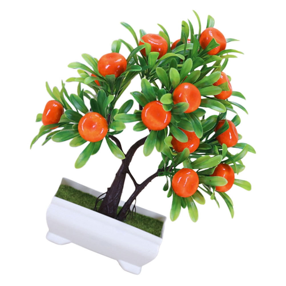 MLINS Fake Bonsai Tree Artificial Potted Fruit Tree Fruit Kitchen Decor ...