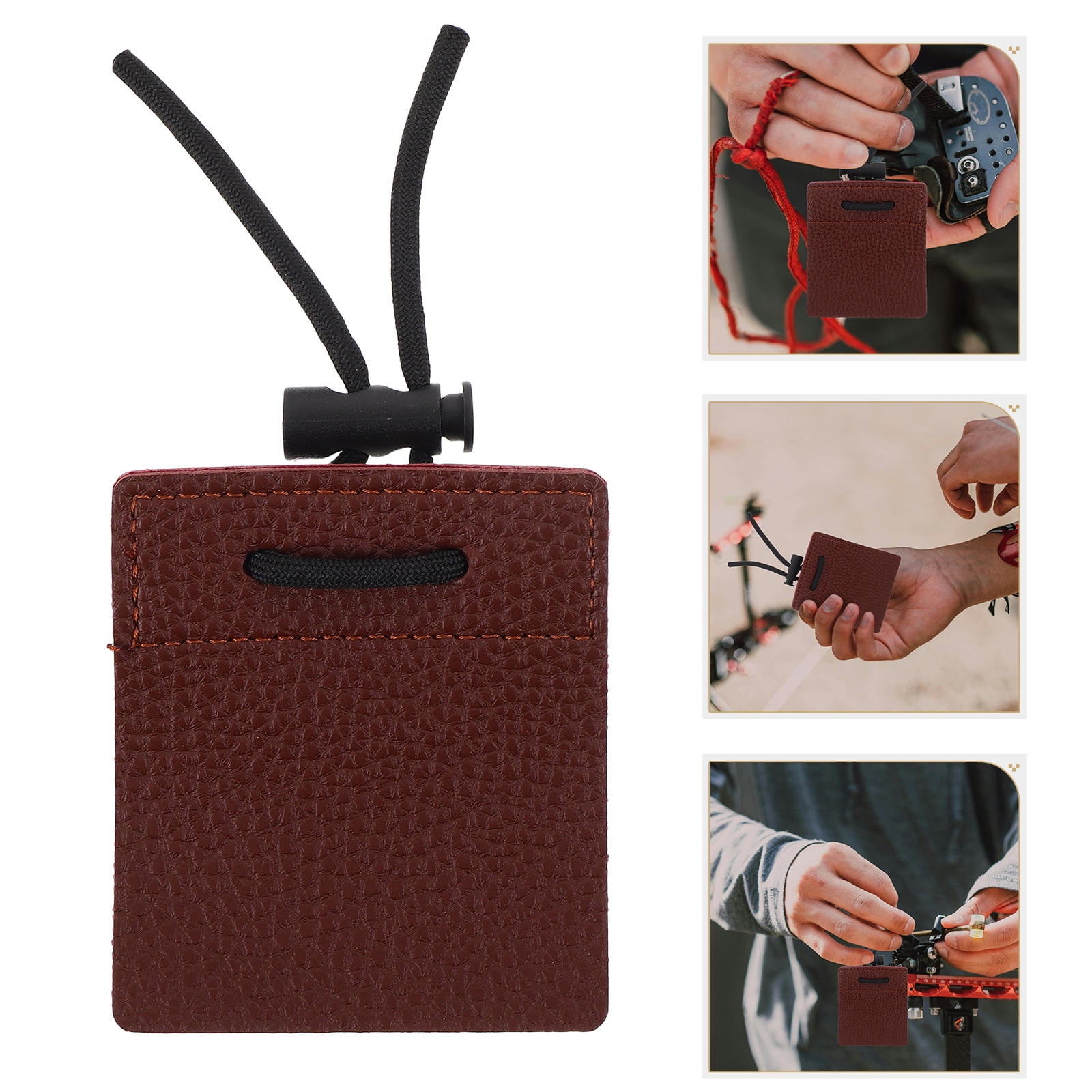 MLINS Fake Leather Archery Finger Tab Soft Finger Guard Protector For ...