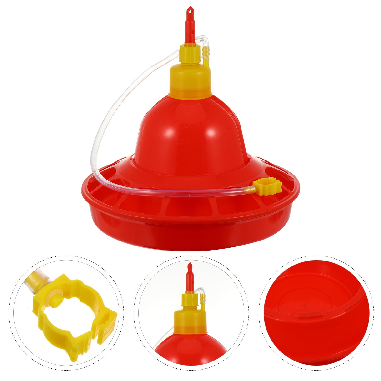MLINS Feed Hanging Poultry Feeder Chicken Rat Proof Water Container Red ...
