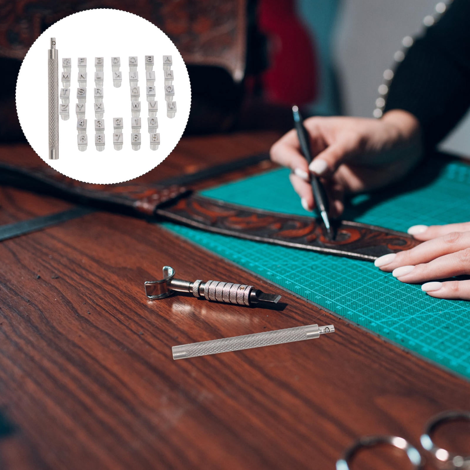 MLINS Figure Letter Stamps Leather Stamping Tools Alphabet Name Work ...
